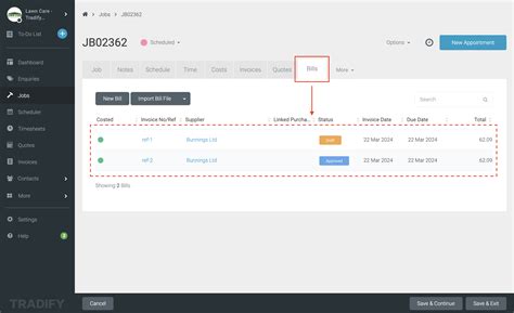Importing A Bill CSV Within A Job On Tradify Web Tradify Help Centre