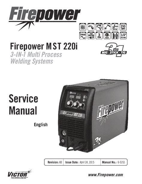 FIREPOWER MST I IN REV AB MULTI PROCESS WELDING SYSTEM Service Manual Download