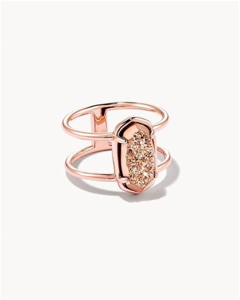Kendra Scott Elyse 18k Rose Gold Vermeil Double Band Ring In White Lyst
