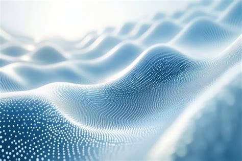 Abstract Representation Of Blue Wave Patterns Creating A Digital Landscape Under Soft Lighting