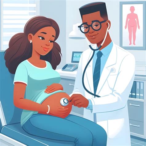 Premium Photo Illustration Of A Pregnant Woman Being Examined By A