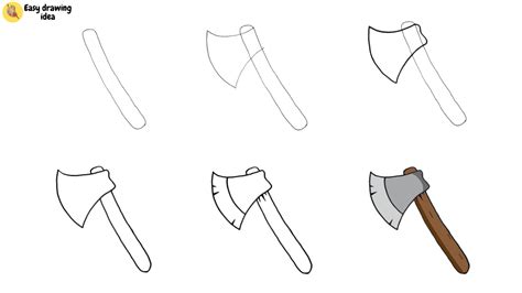 How To Draw An Axe Step By Step Hand Of Art