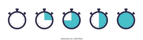 Timer Clock Stopwatch Isolated Set Icons Stock Vector Royalty Free