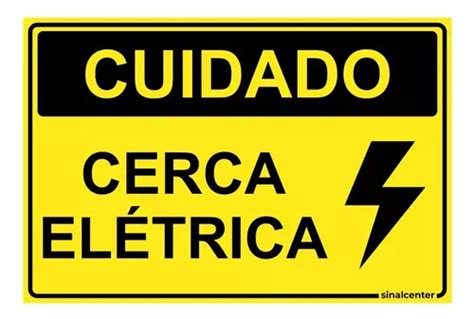 Kit 15 Placas Advertência Perigo Cerca Elétrica Parcelamento sem juros