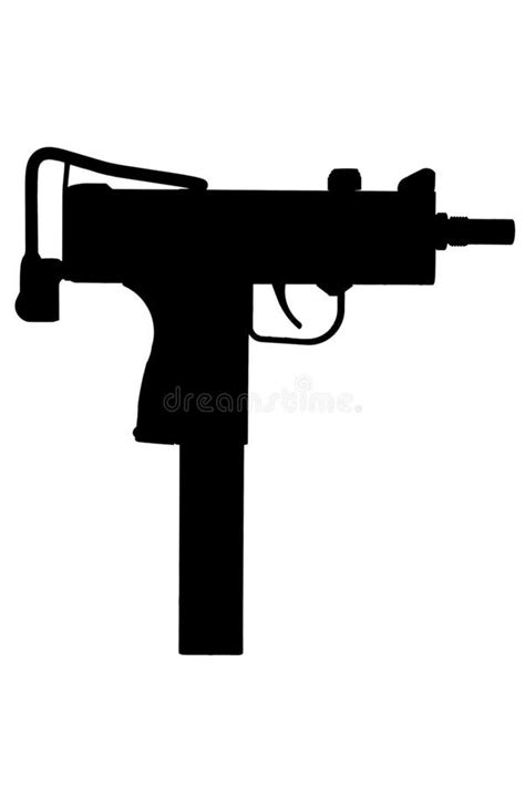 Submachine Gun M10 Silhouette Stock Illustration Illustration Of Auto