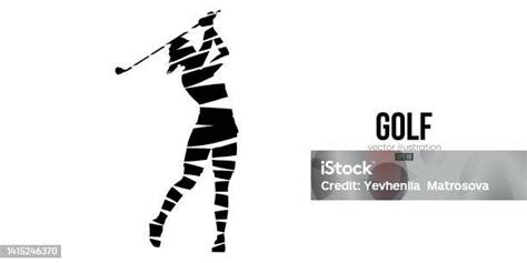 흰색 배경에 골프 선수의 추상 실루엣 골퍼 여자가 공을 친다 벡터 일러스트 레이 션 골프에 대한 스톡 벡터 아트 및 기타 이미지 골프 여자 3차원 형태 Istock