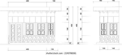 Visible Sketch Elevation Security Post Building Stock Vector Royalty