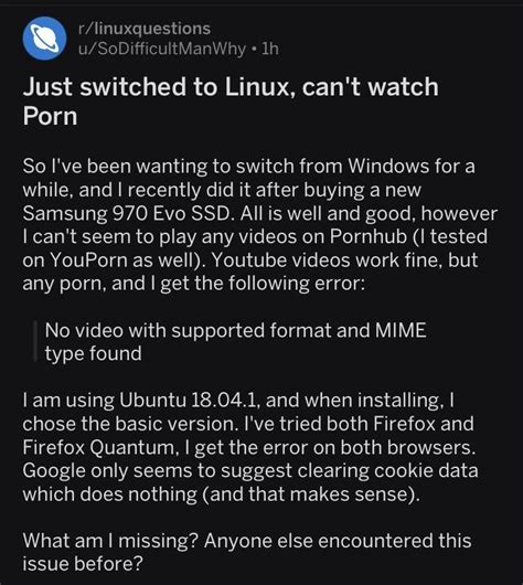 “just Switched To Linux Can T Watch Porn” R Brandnewsentence