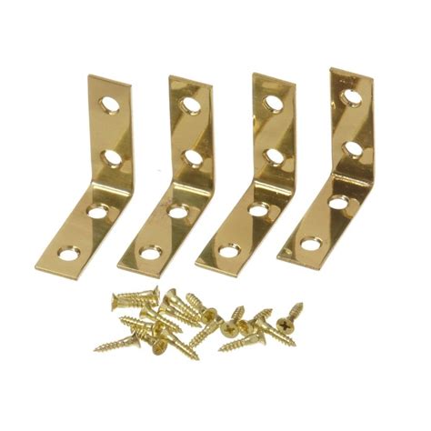 Everbilt 1 1 2 Inch Solid Brass Corner Brace 4 Pack The Home Depot Canada