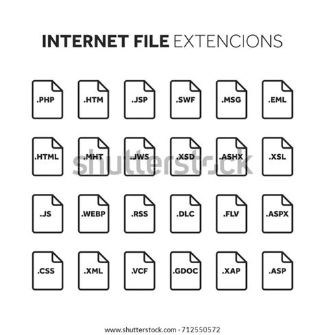 Lineoutline Flat Style Icon Set Source Stock Vector Royalty Free