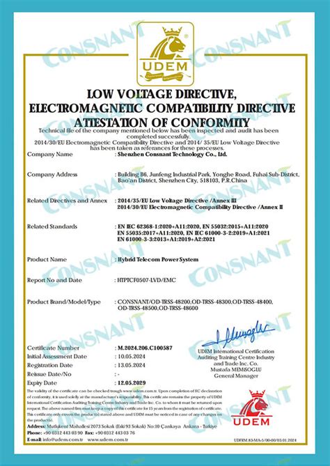 Hybrid Telecom Power System Ce Certificate