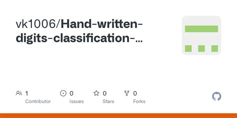 github vk1006 hand written digits classification using deep learning
