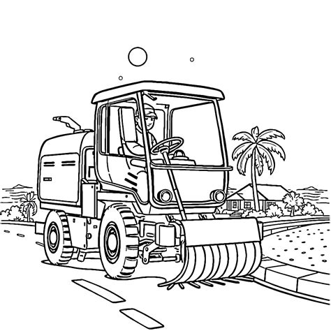 Street Sweeper Coloring Page Street Sweeper Truck Coloring Page