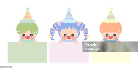 만화 귀여운 작은 생일 모자 왕자 공주 엘프 들고 메모 세트 사진 텍스트 메모 레이블 프레임 목록 카드 수집을 할 작은 요정