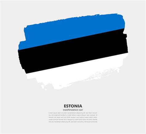 Bandeira De Pincel Elegante Desenhada à Mão Do País Da Estônia Em Fundo