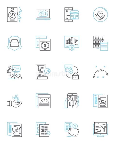 Virtual Reports Linear Icons Set Interactive Immersive Accessible Dynamic Responsive