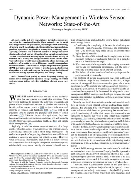 Pdf Dynamic Power Management In Wireless Sensor Networks