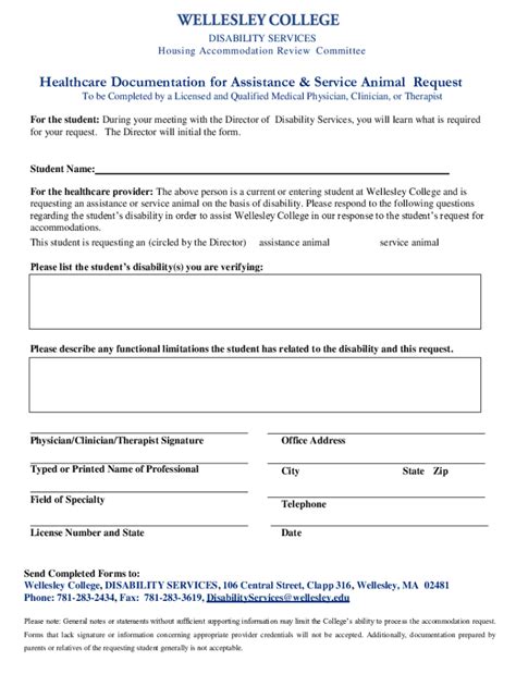 Fillable Online Housing Disability Accommodation Request Form Fax