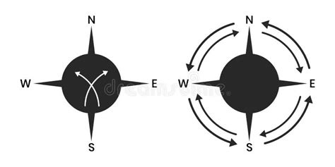 Compass Pointer Icon With White Background Direction Map Navigation