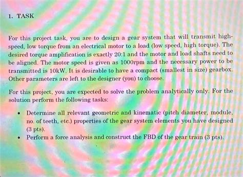solved texts 1 task for this project task you are to design a gear