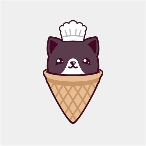 컵 에 있는 귀여운 고양이 그림 프리미엄 벡터