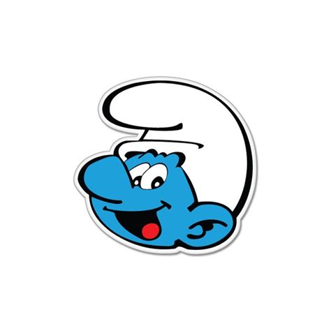Smurf Head Bumper Sticker Comics And Cartoons