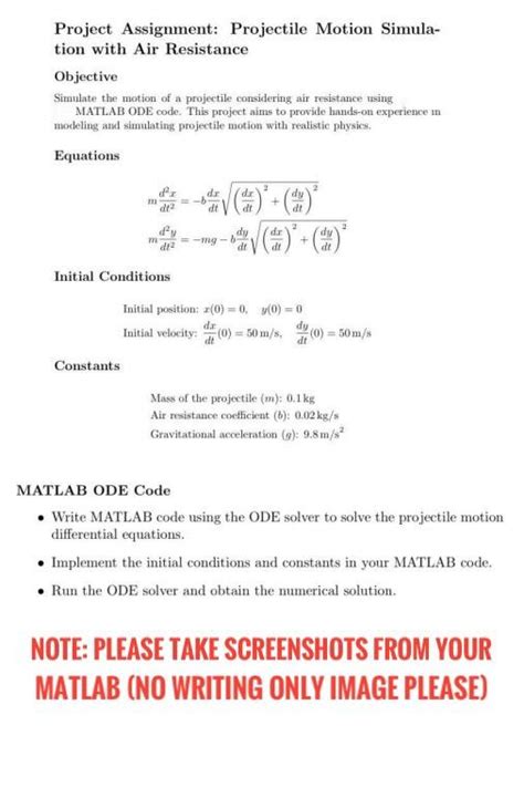 Solved Projectile Motion Simulation With Air Chegg