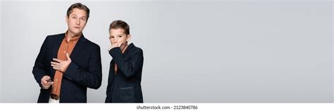 Smiling Man Hugging Preteen Son Near Stock Photo Shutterstock