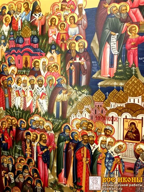 Рукописная икона Собор Всех Святых (Размер 30*40 см): купить в Москве