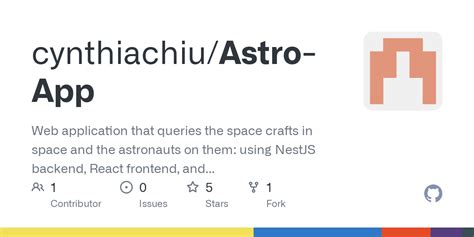 Github Cynthiachiuastro App Web Application That Queries The Space Crafts In Space And The