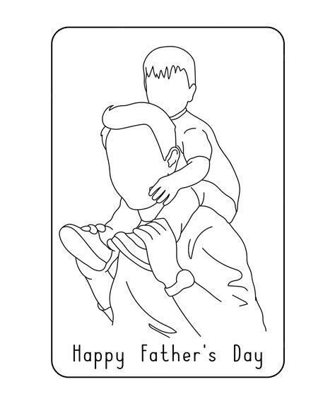 Premium Vector Dad And Son Line Art Father Carrying His Son On His Back