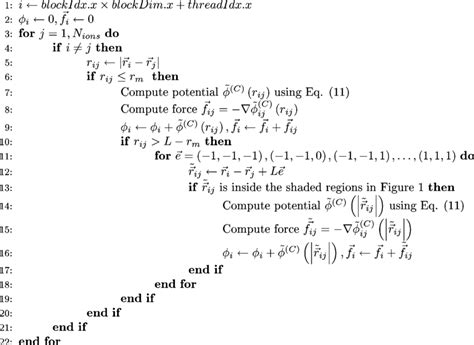 Pseudocode For Computing Pair Coulomb Interactions In The Yr Method