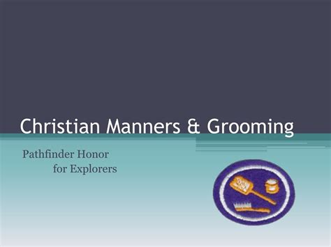 Ppt Christian Manners And Grooming Powerpoint Presentation Free