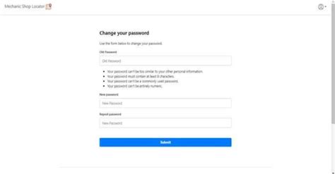 Change Password Form In The Figure There Is A Form To Change The