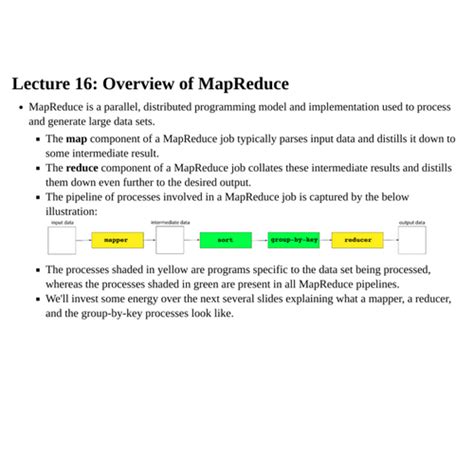 Lecture 16 Overview Of Mapreduce