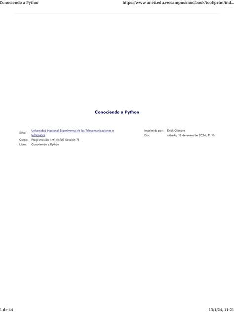 Uneti Tis7pim1sd2m Conociendo A Python Pdf Objeto Informática