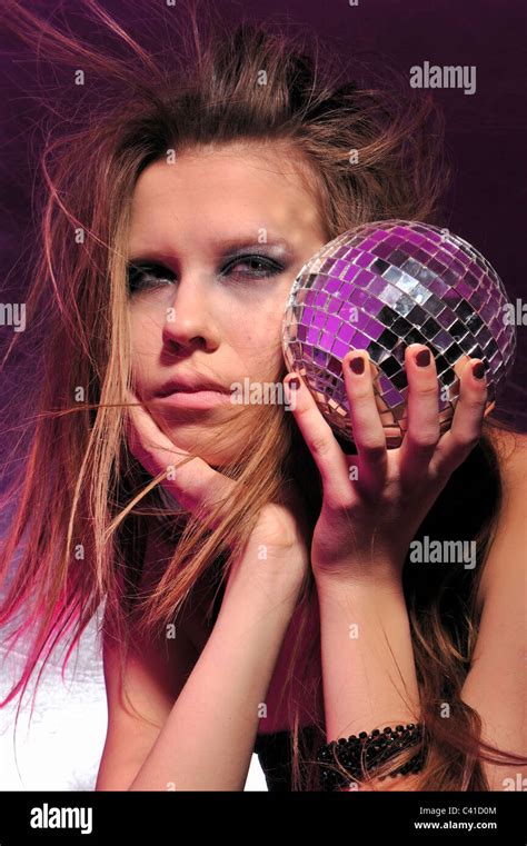 Attractive Beautiful Beauty Colors Club Disco Expression Face