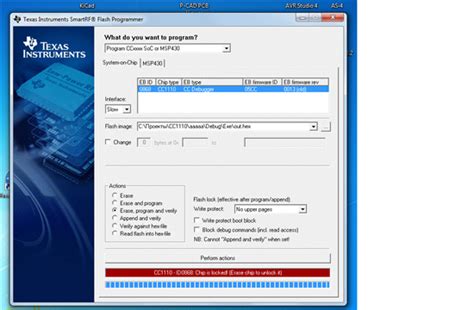Problem With Program Download To Cc1110 Using Cc Debugger Chip Is Locked Other Wireless