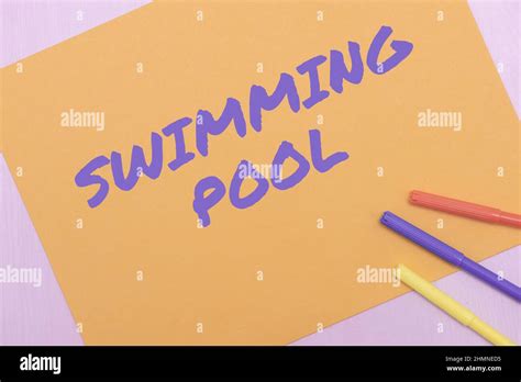 Handwriting Text Swimming Pool Business Approach Structure Designed To Hold Water For Leisure