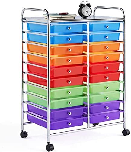Yaheetech 20 Drawers Rolling Storage Cart Multipurpose