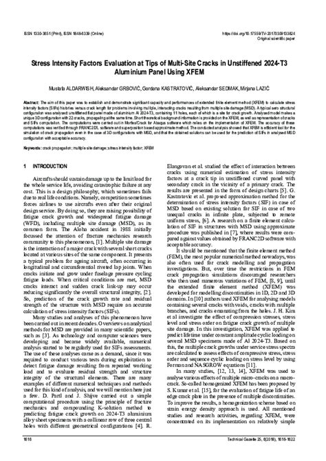 Pdf Stress Intensity Factors Evaluation At Tips Of Multi Site Cracks In Unstiffened 2024 T3