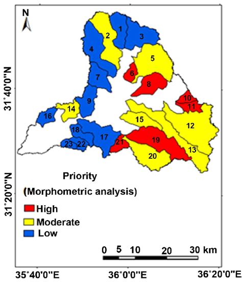 Priority Of The 23 Sub Basins Based On Morphometric Analysis