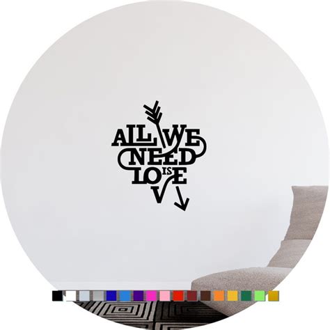 Adesivo Parede Sala Frase All We Need Is Love Elo7