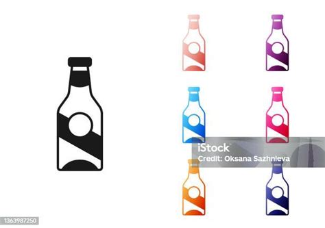 흰색 배경에 격리 된 검은 맥주 병 아이콘 다채로운 아이콘을 설정합니다 벡터 0명에 대한 스톡 벡터 아트 및 기타 이미지 0명 Ale 가득 찬 Istock