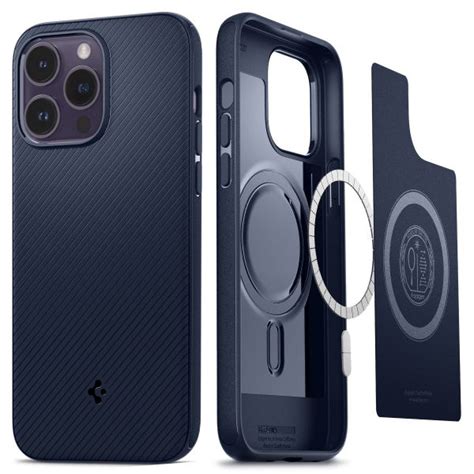 Spigen Capa MagSafe Armor MagFit Para IPhone 14 Pro Max Navy Blue