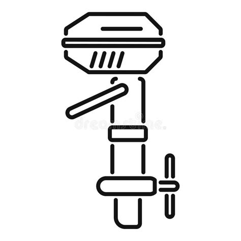 Boat Motor Icon Showing Engine Powering Water Transportation Stock