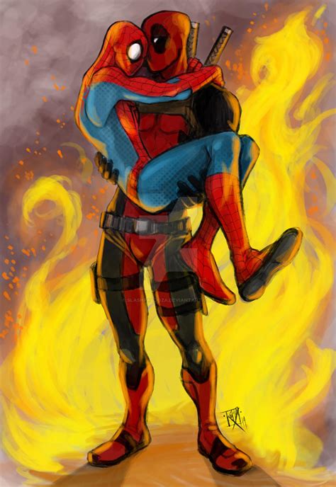 Spideypool Commission T By Slashpalooza On Deviantart