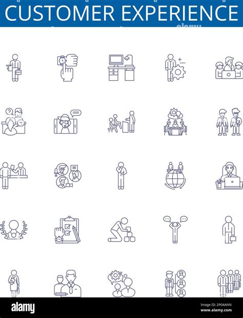 Customer experience line icons signs set. Design collection of Client, Quality, Satisfaction ...