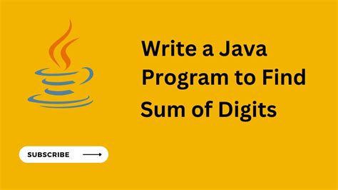 java program for sum the digits of a given number youtube
