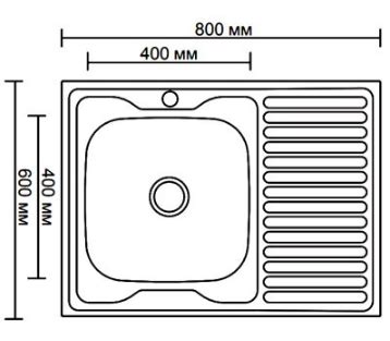 Мойка для кухни накладная 60x80 см Ledeme L98060-08L глянцевая